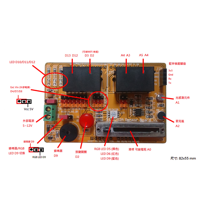 S4A Sensor Board v2 感測互動擴充板 – Motoduino